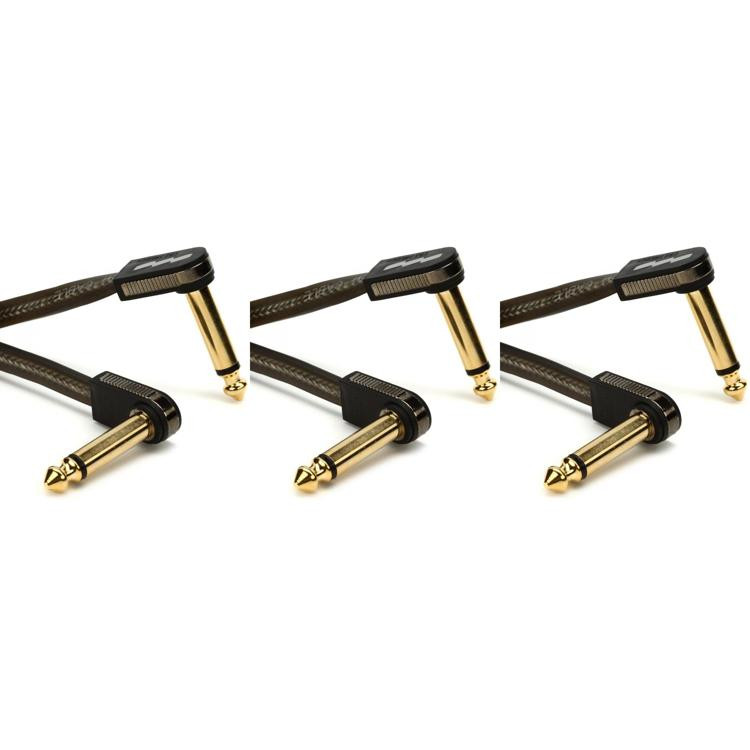 EBS HP-10 High Performance Flat Patch Cable - Right Angle to Right Angle - 3.94 inch (3-Pack ...