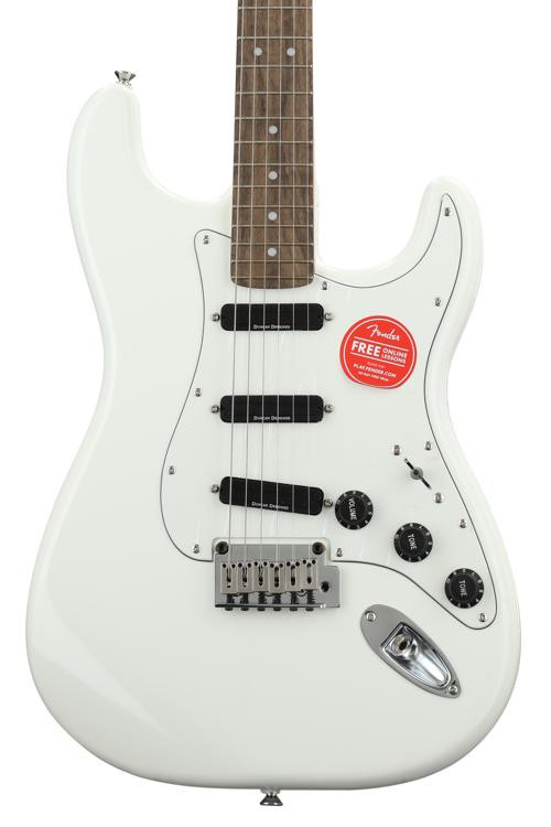 Squier Deluxe Hot Rails Stratocaster - Olympic White w/ Laurel ...