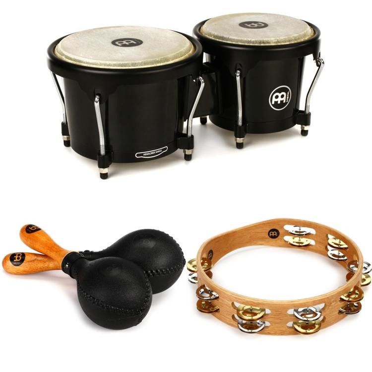Meinl Percussion Journey Series Bongos, Maracas, and Tambourine Bundle ...