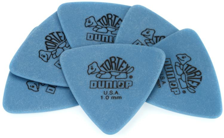 Dunlop Tortex Triangle Guitar Picks - 1.0mm Blue (6-pack) | Sweetwater