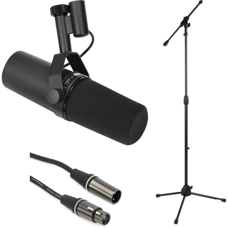 Shure SM7B Cardioid Dynamic Microphone with Stand Bundle | Sweetwater
