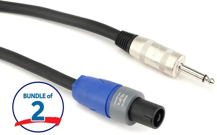 Pro Co S12NQ-25 speakON to 1/4 inch TS Speaker Cable - 25 foot (2 Pack) | Sweetwater