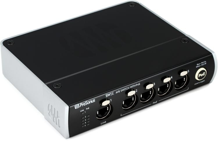 PreSonus SW5E 5-port Audio Video Bridging Switch with PoE | Sweetwater