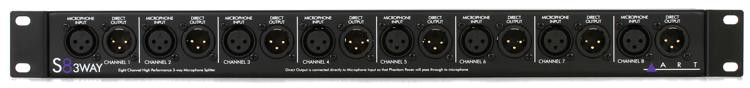 ART S8-3WAY 8-channel 3-way Microphone Splitter | Sweetwater