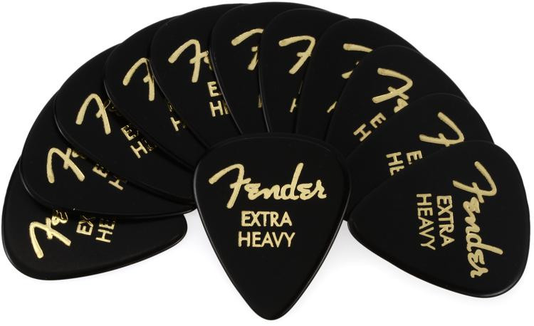 Fender 351 Premium Guitar Picks - Extra Heavy Black 12-pack | Sweetwater