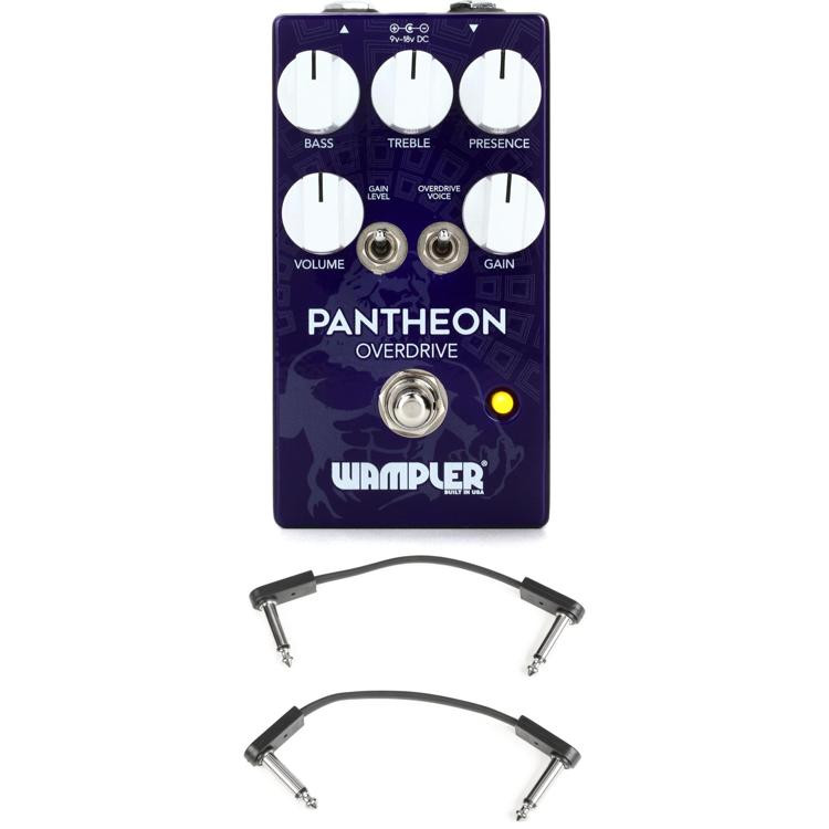 Wampler Pantheon Overdrive Pedal with 3 Patch Cables Bundle | Sweetwater