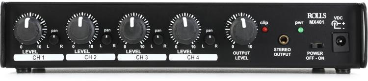 Rolls MX401 4-channel XLR Mic/Line Stereo Mixer | Sweetwater