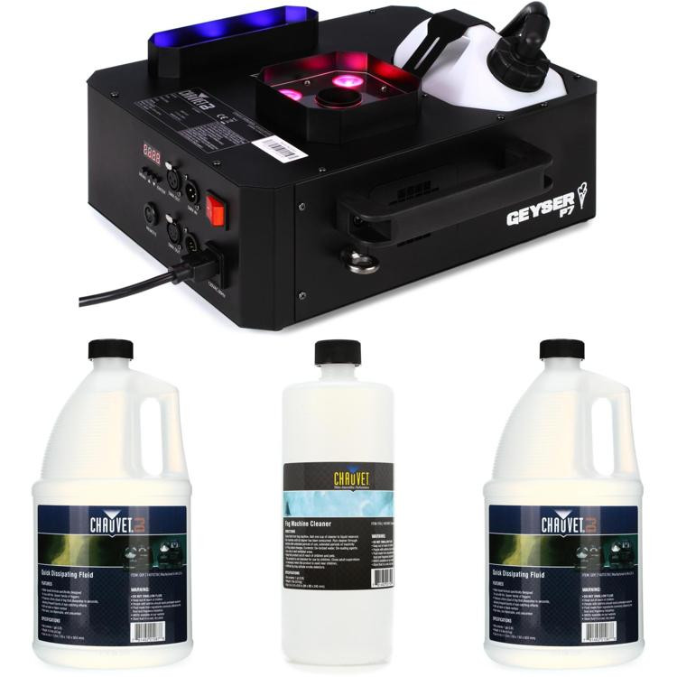 Chauvet DJ Geyser P7 7-LED RGBA+UV Vertical Fog Machine Essentials ...