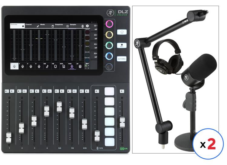 Mackie DLZ Creator 12-channel Digital Mixer and Dual EM-99B Broadcast ...