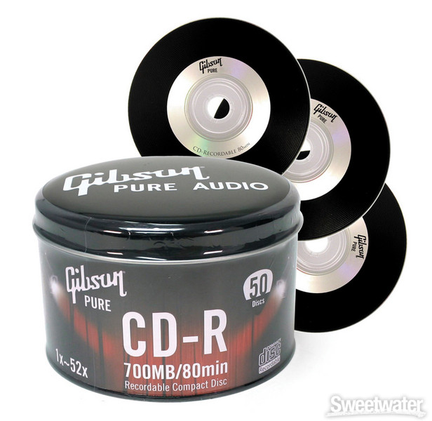 Gibson Audio Retro Vinyl CD-R 50-pack Tin - 50-pack | Sweetwater