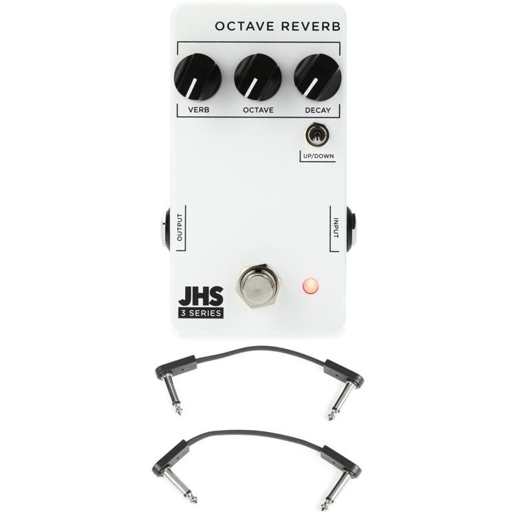 JHS 3 Series Octave Reverb Pedal with 3 Patch Cables | Sweetwater