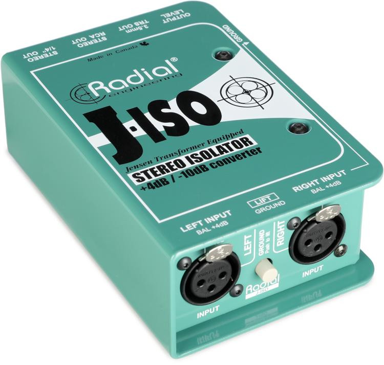 Radial J-Iso Stereo +4dB to -10dB converter | Sweetwater