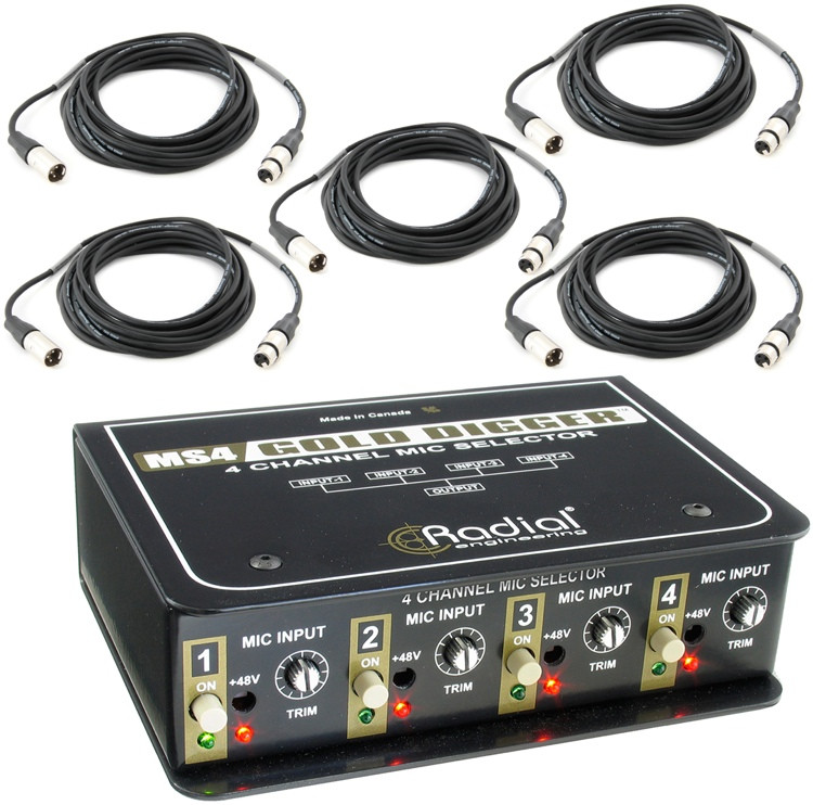 Radial Gold Digger with 5 Pro Co Cables - Mic Month Bundle | Sweetwater