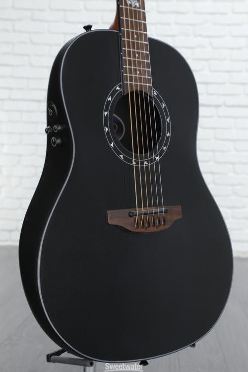 Ovation Ultra E 1516 Mid Depth Acoustic-electric Guitar - Pitch Black | Sweetwater