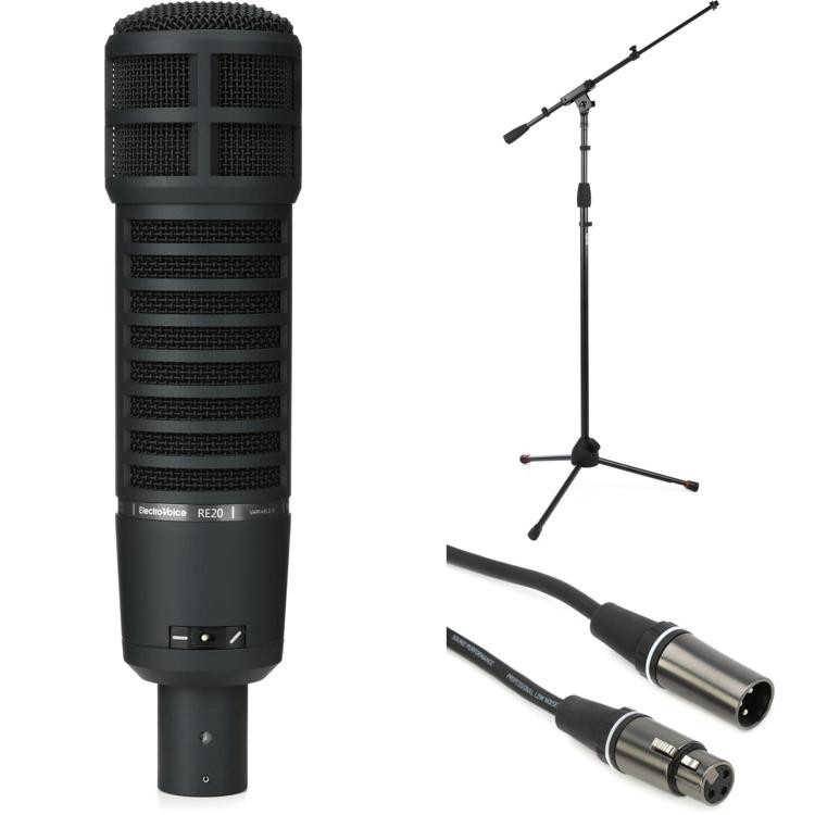 Electro-Voice RE20 Dynamic Microphone Bundle with Stand and Cable ...