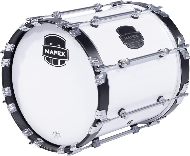 Mapex Quantum Mark II Marching Bass Drum - 14 inches x 14 inches, Gloss White | Sweetwater