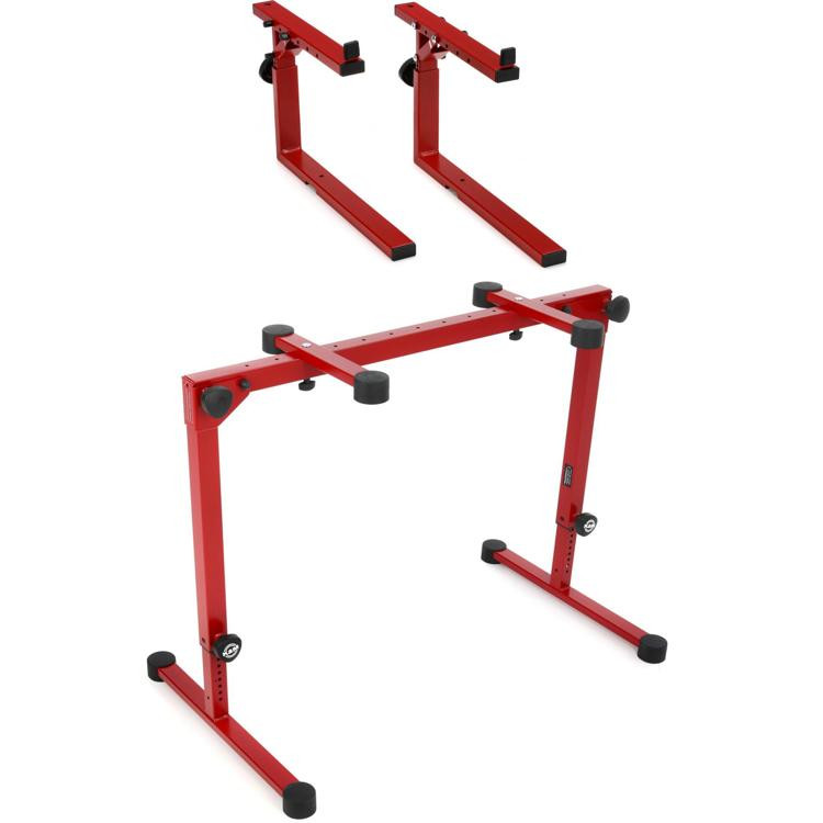 K&M 18820 Omega Pro Keyboard Stand and 2nd Tier Bundle - Ruby Red ...