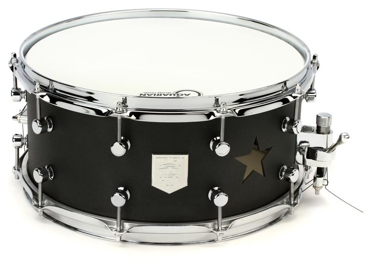 Trick Drums Aluminum Snare Drum - 6.5 x 14 inch - Gamblers Gray Star ...