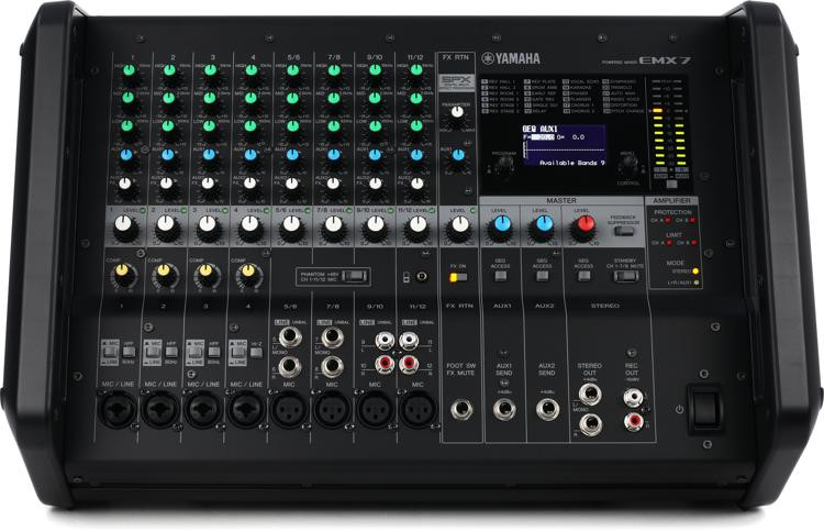 Yamaha EMX7 12-channel 1420W Powered Mixer | Sweetwater