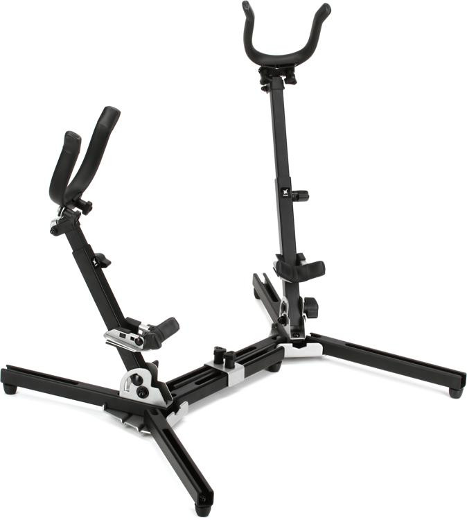Hamilton KB7022 System X Double Alto/Tenor Saxophone Stand | Sweetwater