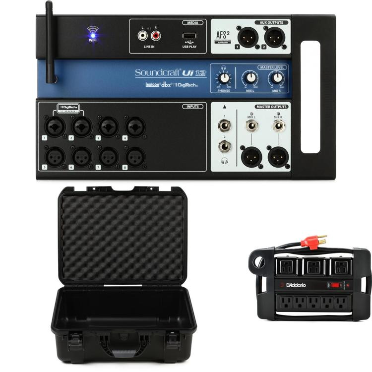 Soundcraft Ui12 12-channel Remote-controlled Digital Mixer and Case ...