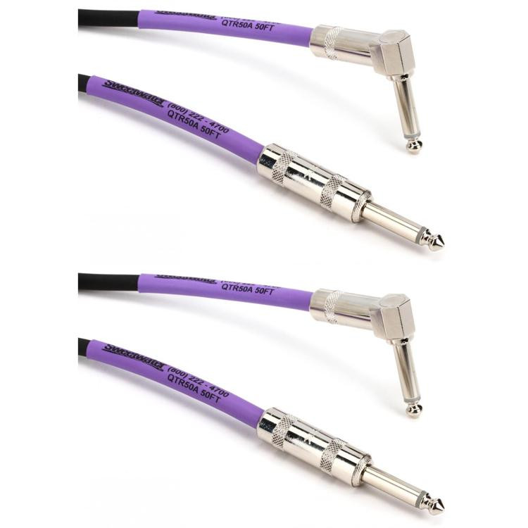 Pro Co EGL-50 Excellines Straight to Right Angle Instrument Cable (2-Pack) - 50 foot | Sweetwater