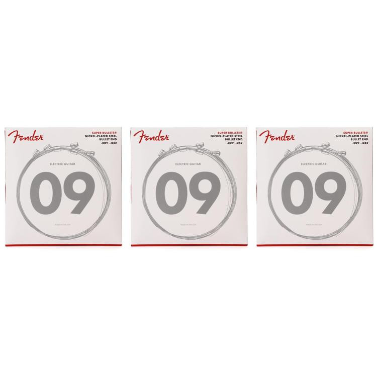 Fender 3250L Super Bullets Nickel Steel Electric Strings - .009-.042 ...