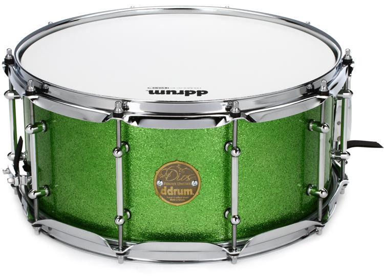 ddrum Dios Maple Snare Drum - 6.5 x 14 inch - Emerald Green Sparkle ...