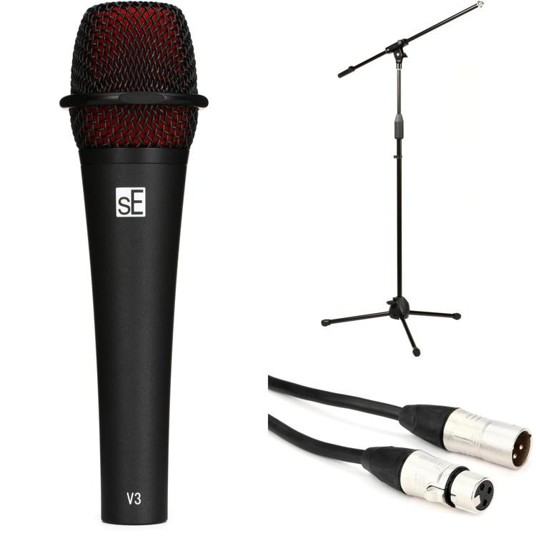 sE Electronics V3 Handheld Dynamic Microphone Bundle with Stand and ...