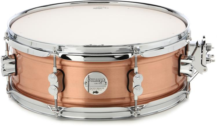 PDP Concept Copper Snare Drum - 5-inch x 14-inch, Natural Satin Brushed ...