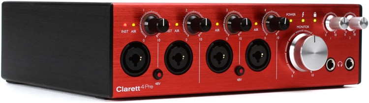 Focusrite Clarett 4Pre 18x8 Thunderbolt Audio Interface | Sweetwater