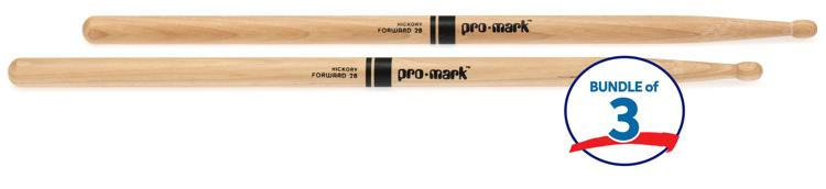 Promark Classic Forward Drumsticks (3-Pair) - Hickory - 2B - Wood Tip ...