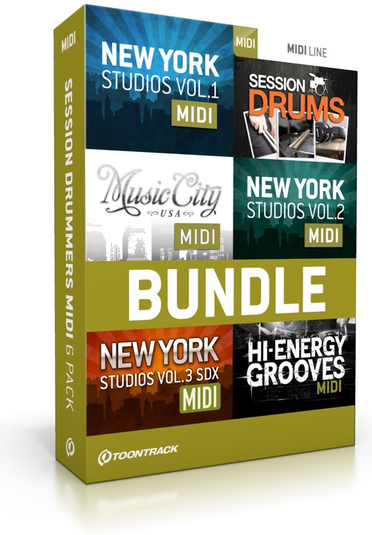 Toontrack Session Drums MIDI 6-pack | Sweetwater