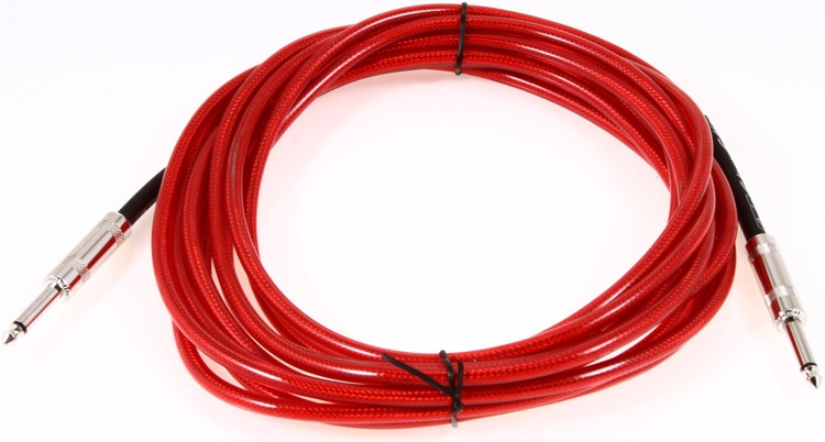 Fender 18' Guitar Cables - Candy Apple Red - 18' | Sweetwater