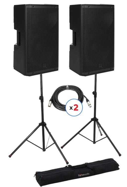 RCF ART 932-A 2,100W 2-way 12"-inch Powered Speaker (Pair) Stand Bundle ...