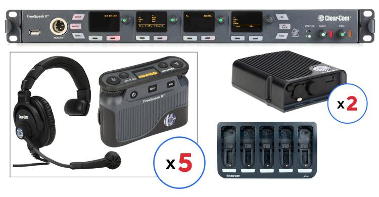 Clear-Com FreeSpeak II Digital Wireless Intercom Complete System ...