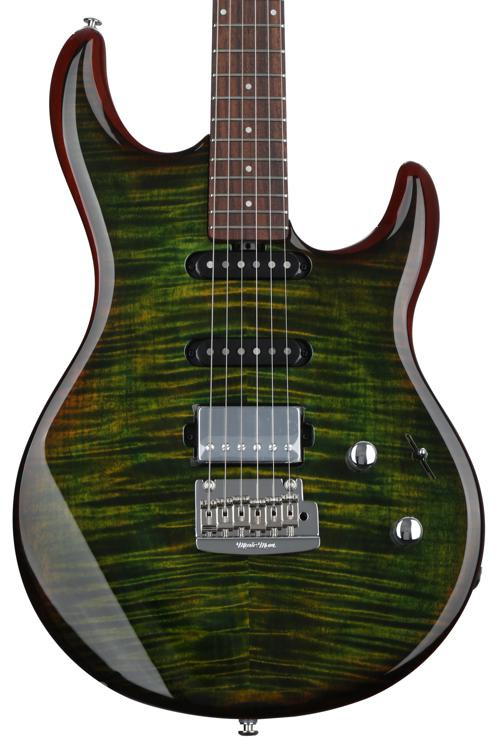 Ernie Ball Music Man Luke III HSS - Luscious Green Flame | Sweetwater