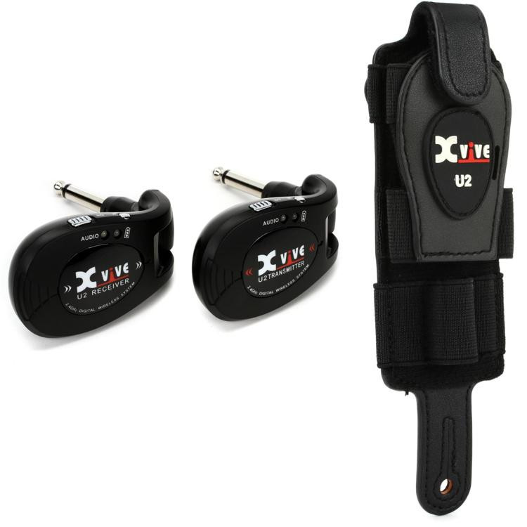 Xvive U2 Digital Wireless Guitar System and Strap Holder Bundle - Black ...
