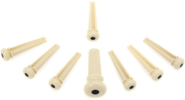 Martin Bridge Pin Set - White with Black Inlay | Sweetwater