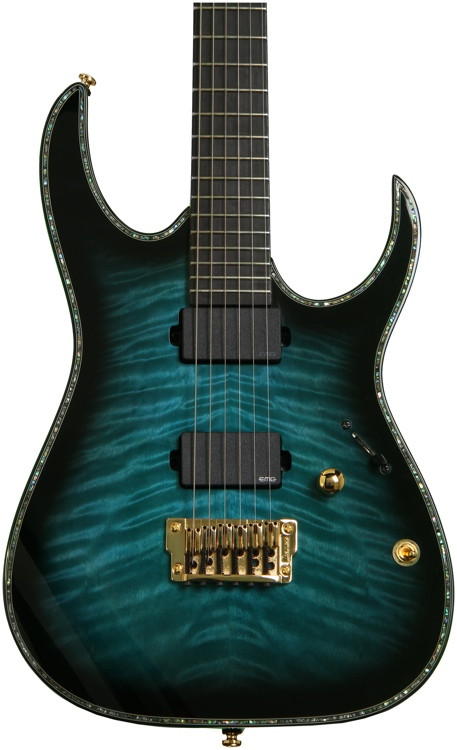 Ibanez Iron Label RG6 Exotic Wood Edition - Sapphire Blue Sunburst | Sweetwater