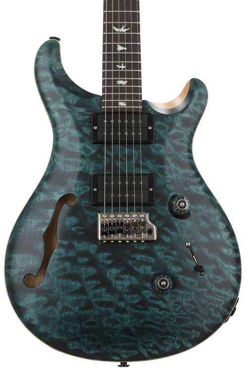 PRS Wood Library Custom 24 Semi-hollow - Satin Slate Blue with Pattern ...