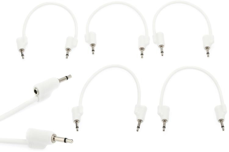 Tiptop Audio Stackcable Eurorack Patch Cable - 20cm, White (5-pack) | Sweetwater