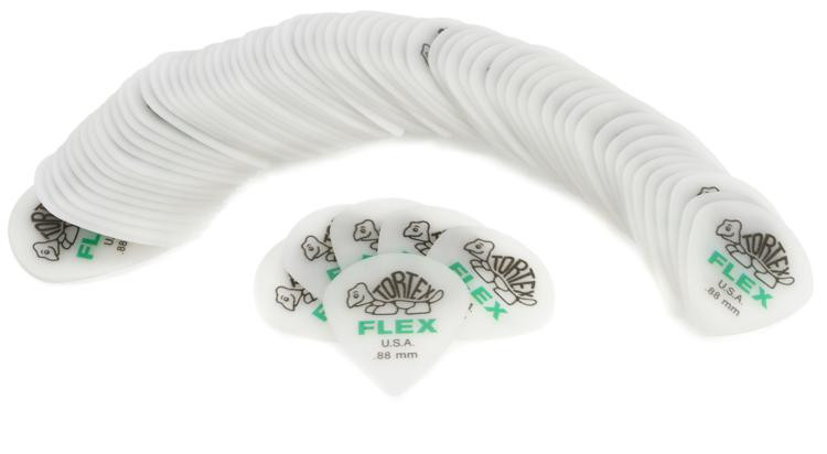 Dunlop Tortex Flex Jazz III XL Guitar Picks - .88mm White (72-pack ...