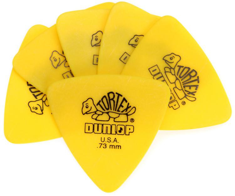 Dunlop Tortex Triangle Guitar Picks - .73mm Yellow (6-pack) | Sweetwater
