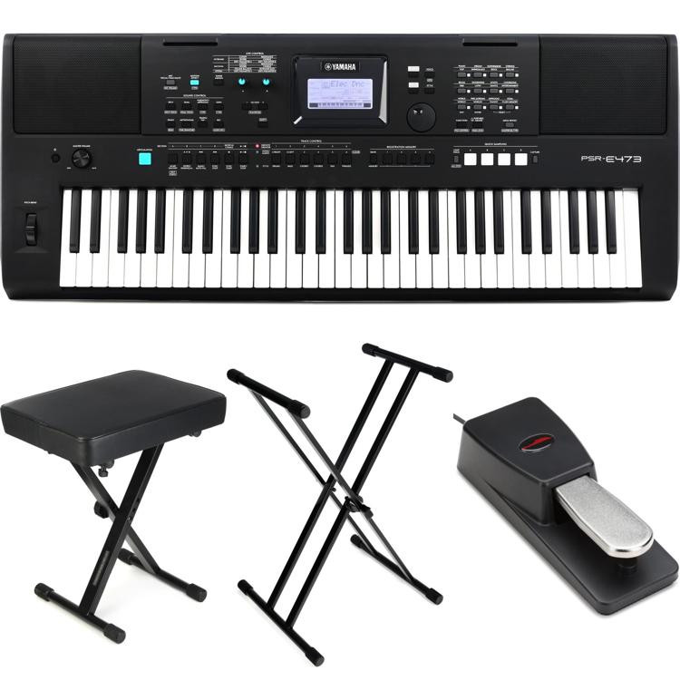 Yamaha PSR-E473 61-key Portable Arranger Essentials Bundle | Sweetwater