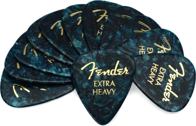 Fender 351 Premium Guitar Picks - Extra Heavy Ocean Turquoise 12-pack ...