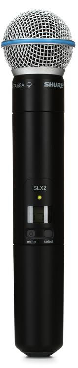 Shure SLX2/BETA58 Wireless Handheld Microphone Transmitter - J3 Band | Sweetwater