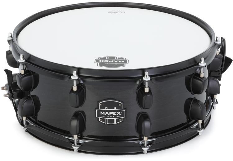 Mapex MPX Maple/Poplar Snare Drum - 5.5-inch x 14-inch, Black with Black Hardware | Sweetwater