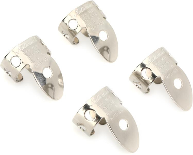 D'Addario NP2SS-04 National Stainless Steel Finger Picks (4-pack ...