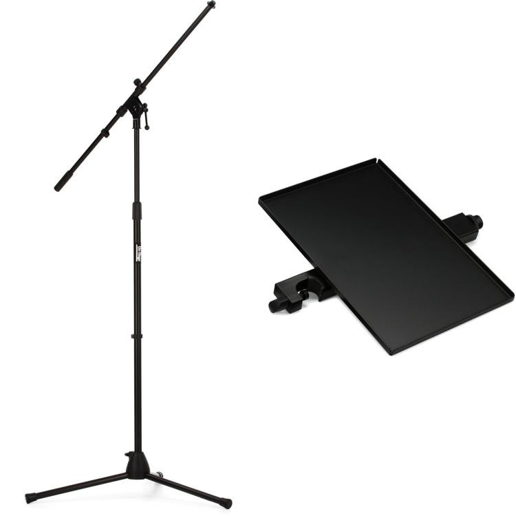 On-Stage MS7701B Euro Boom Microphone Stand and U-mount Mic Stand Tray ...
